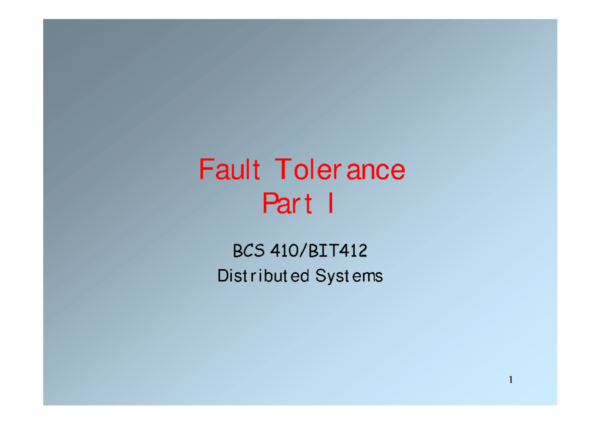 Chapter 7a - Lecture notes for students taking Bsc.IT ,semester 4.1 ...