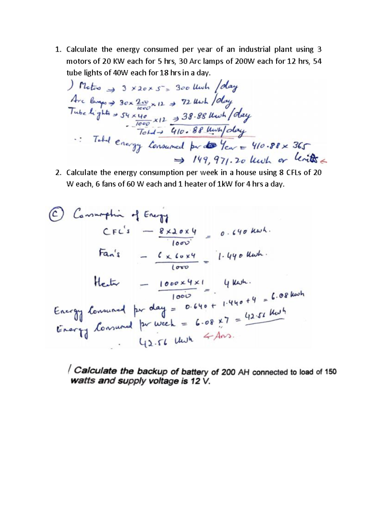 Energy Saving Calculation Numerical - Basic Electrical Engineering ...