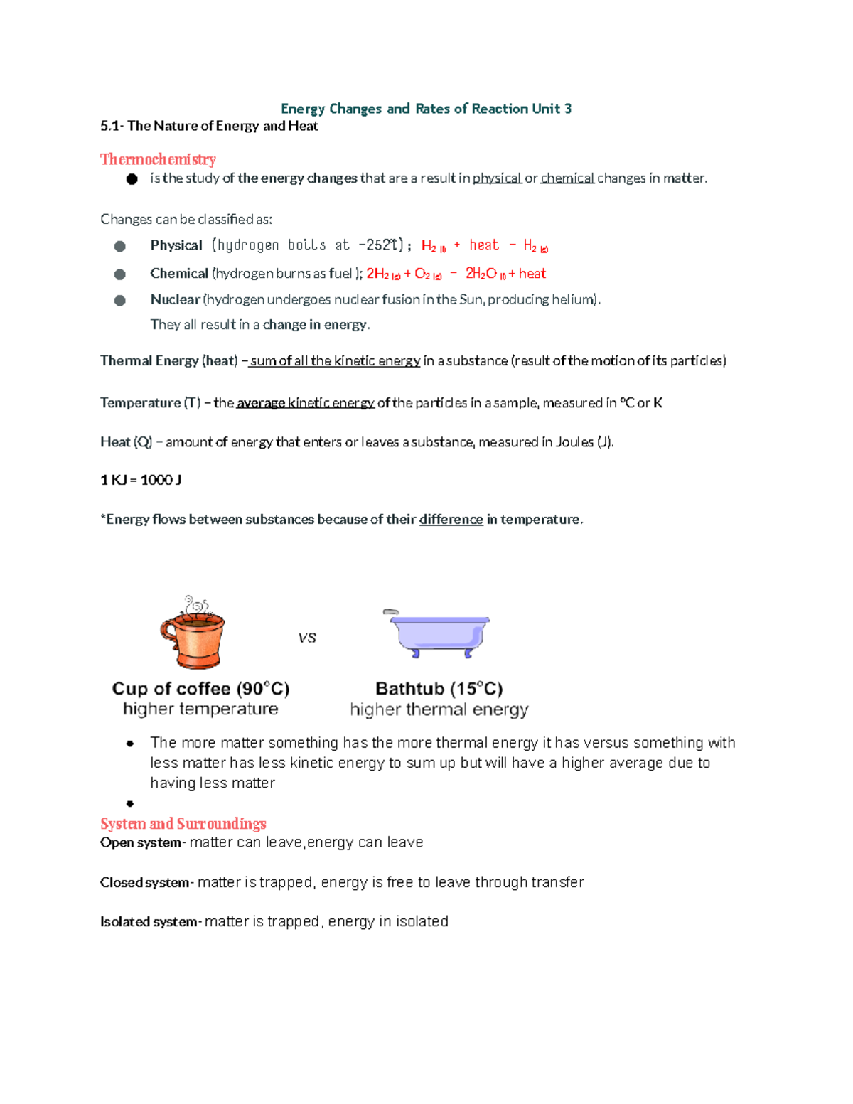 Chem Unit 3 - mayer - Energy Changes and Rates of Reaction Unit 3 5 ...