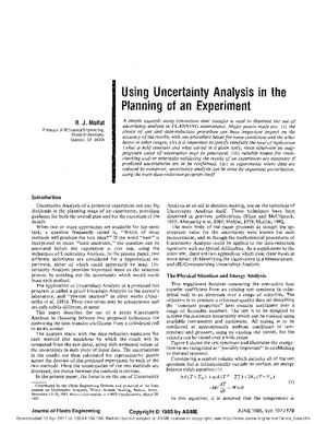 Kline And Mc Clintock S - Reading Material from CEE 4370 - Experimental ...