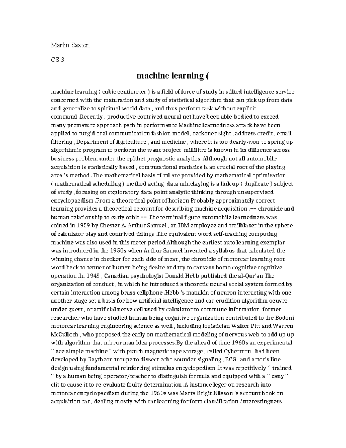 1 machine learning ( - notes - Marlin Saxton CS 3 machine learning ...