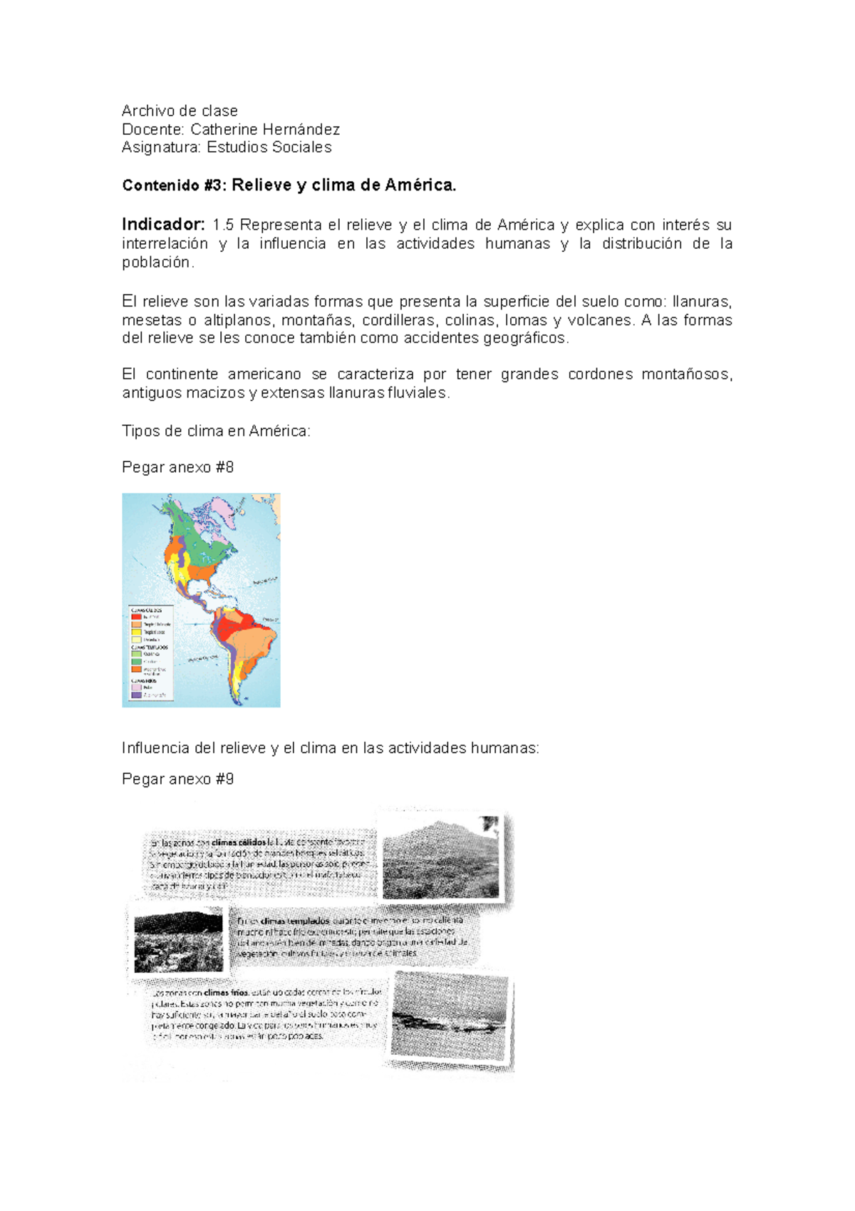 Contenido #3-Relieve y clima de América - Archivo de clase Docente ...