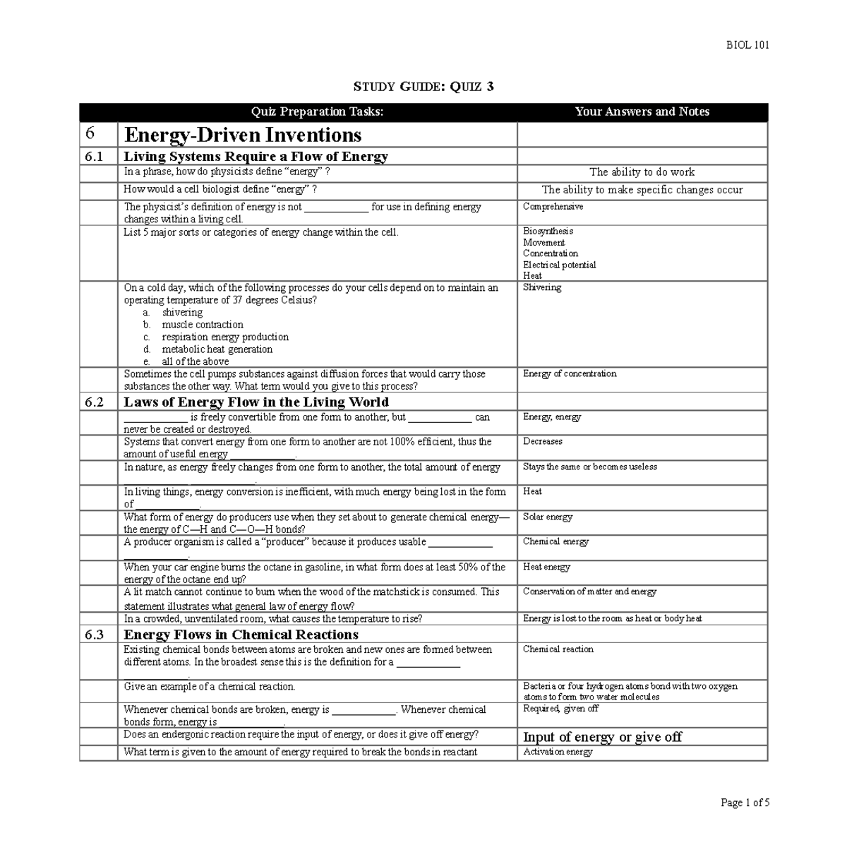 Study Guide Quiz 3 - STUDY GUIDE: QUIZ 3 Quiz Preparation Tasks: Your ...