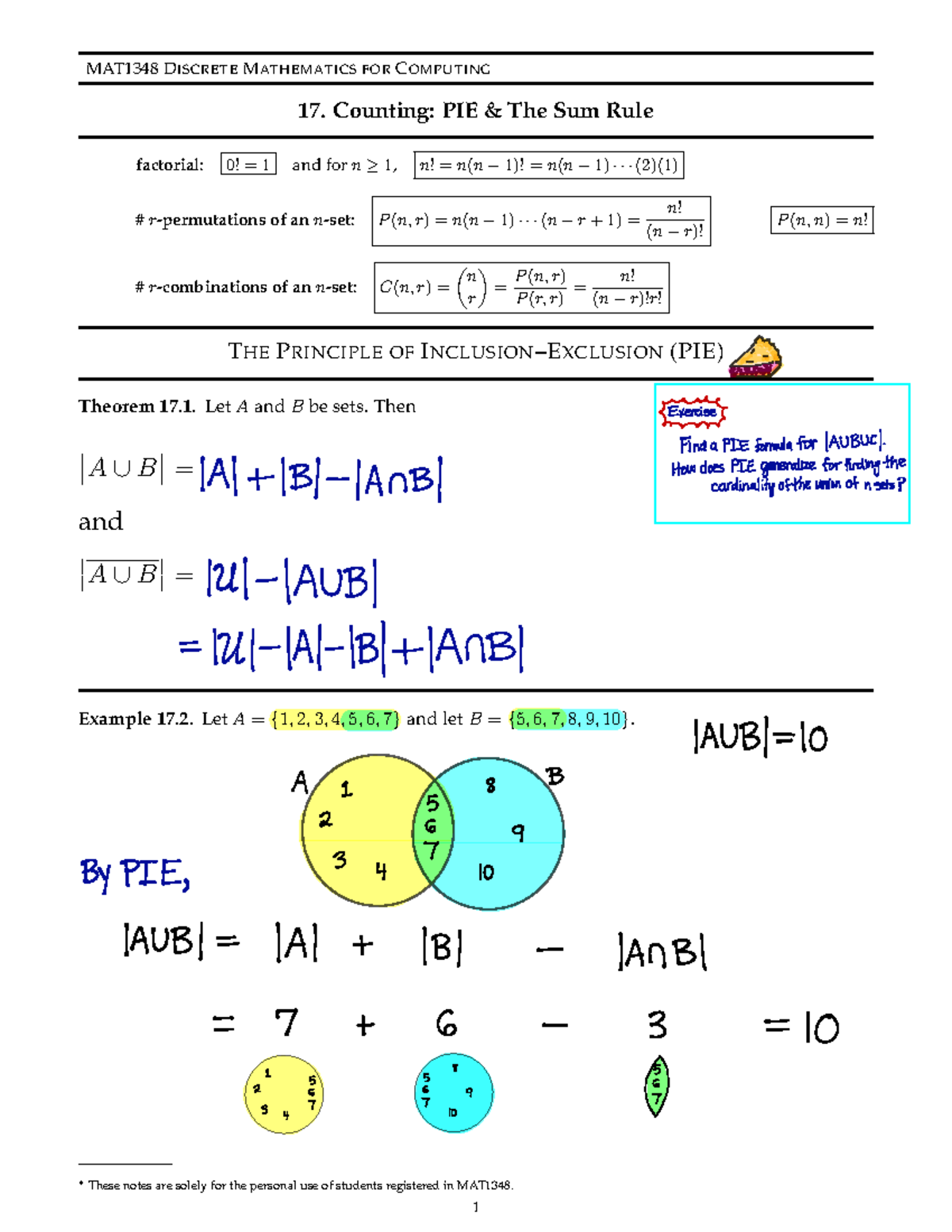 Mat1348-notes 17-filled - MAT1348 DISCRETE MATHEMATICS FOR COMPUTING 17 ...