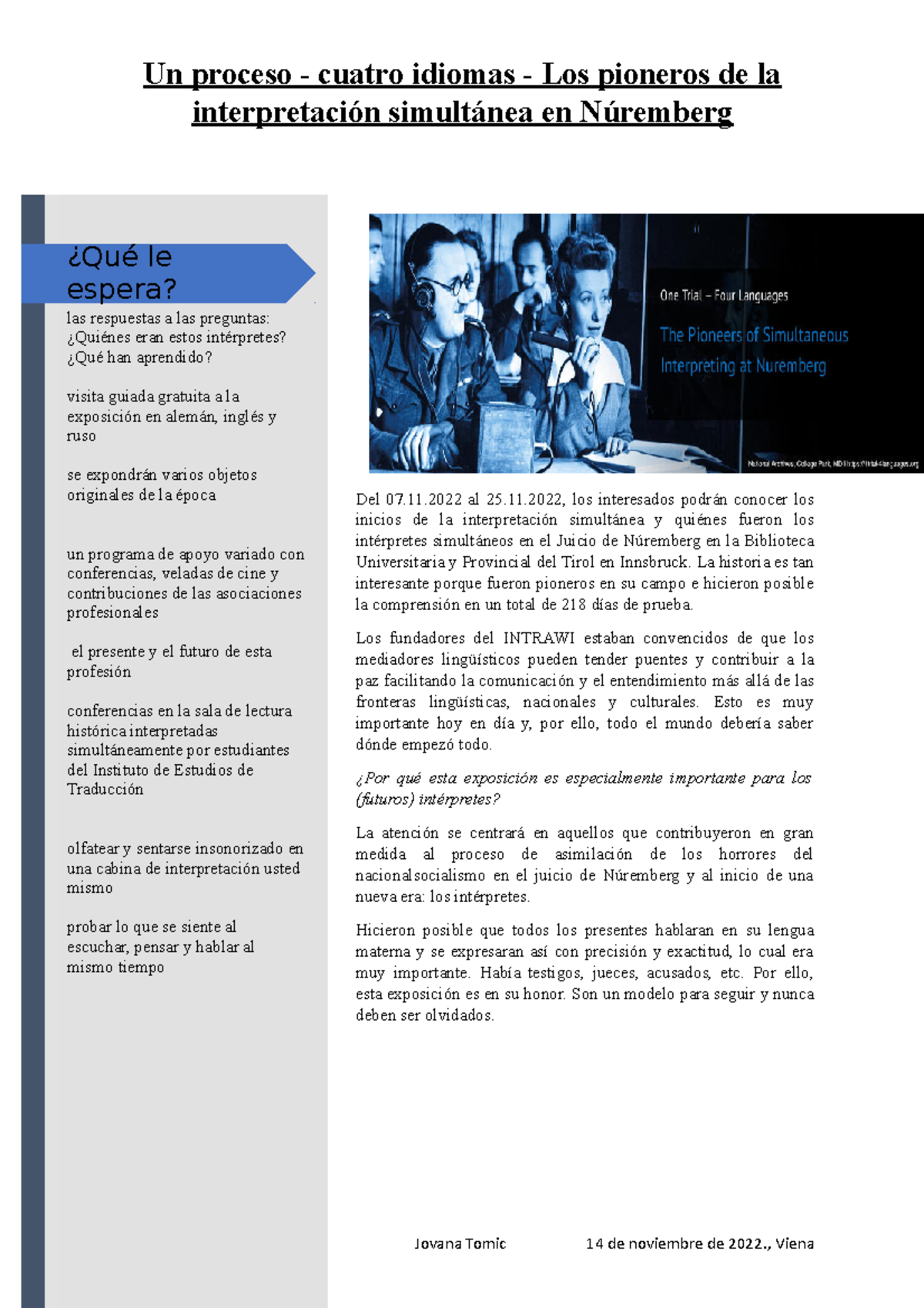 Prozess Tomic - saaaaaaaaaaa - Un proceso - cuatro idiomas - Los ...