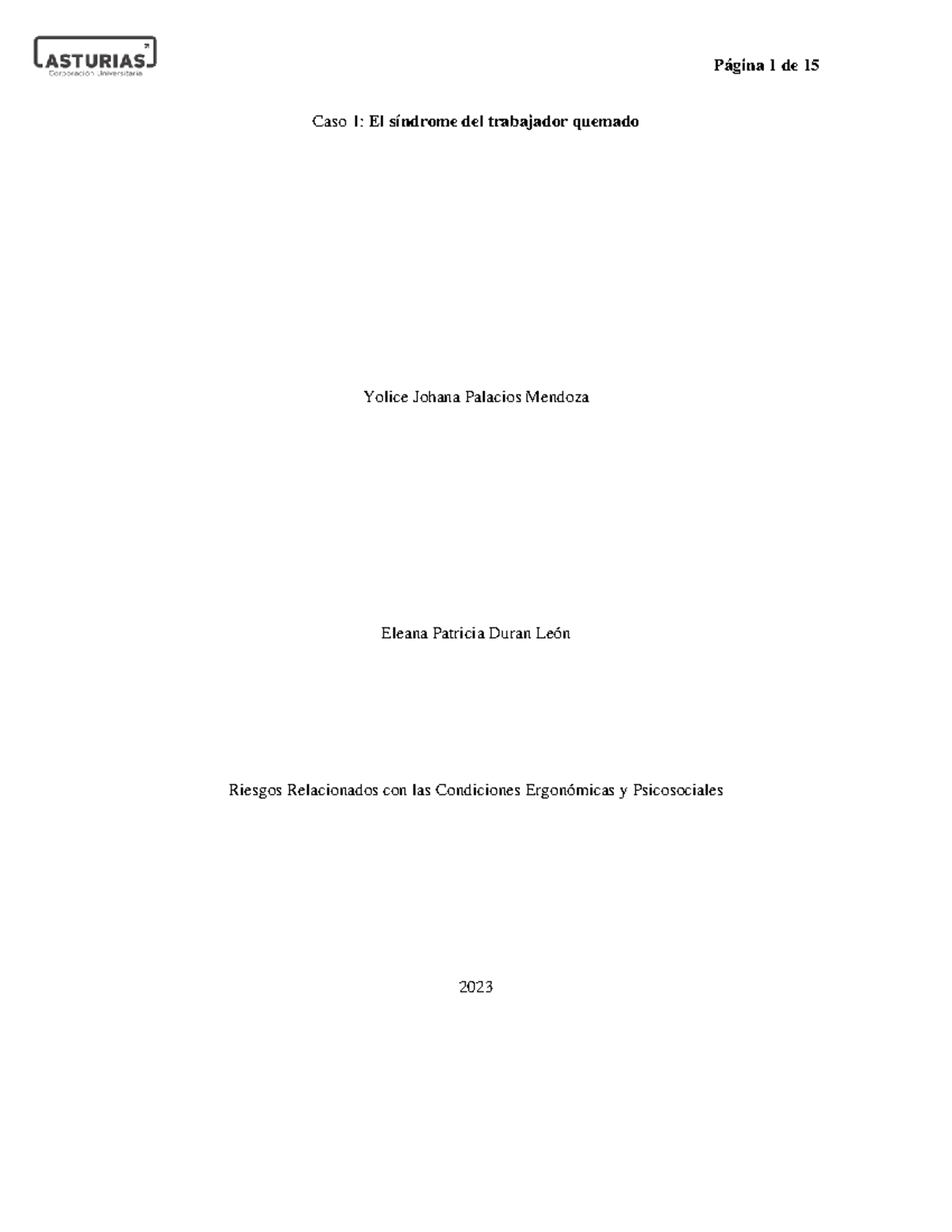 Caso practico unidad 1. El síndrome del trabajador quemado - Caso 1: El síndrome del trabajador ...
