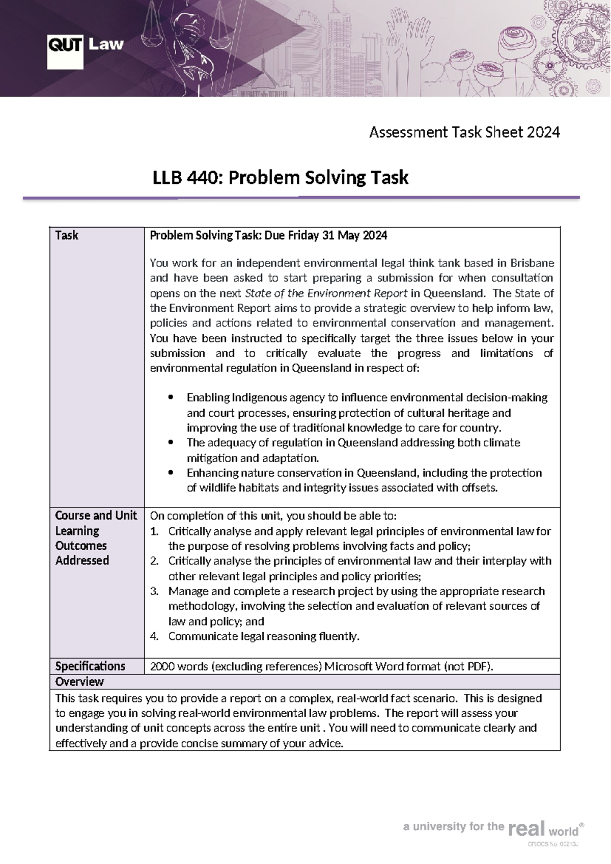 LLB440 PST Task Sheet 2024 - Assessment Task Sheet 2024 LLB 440 ...