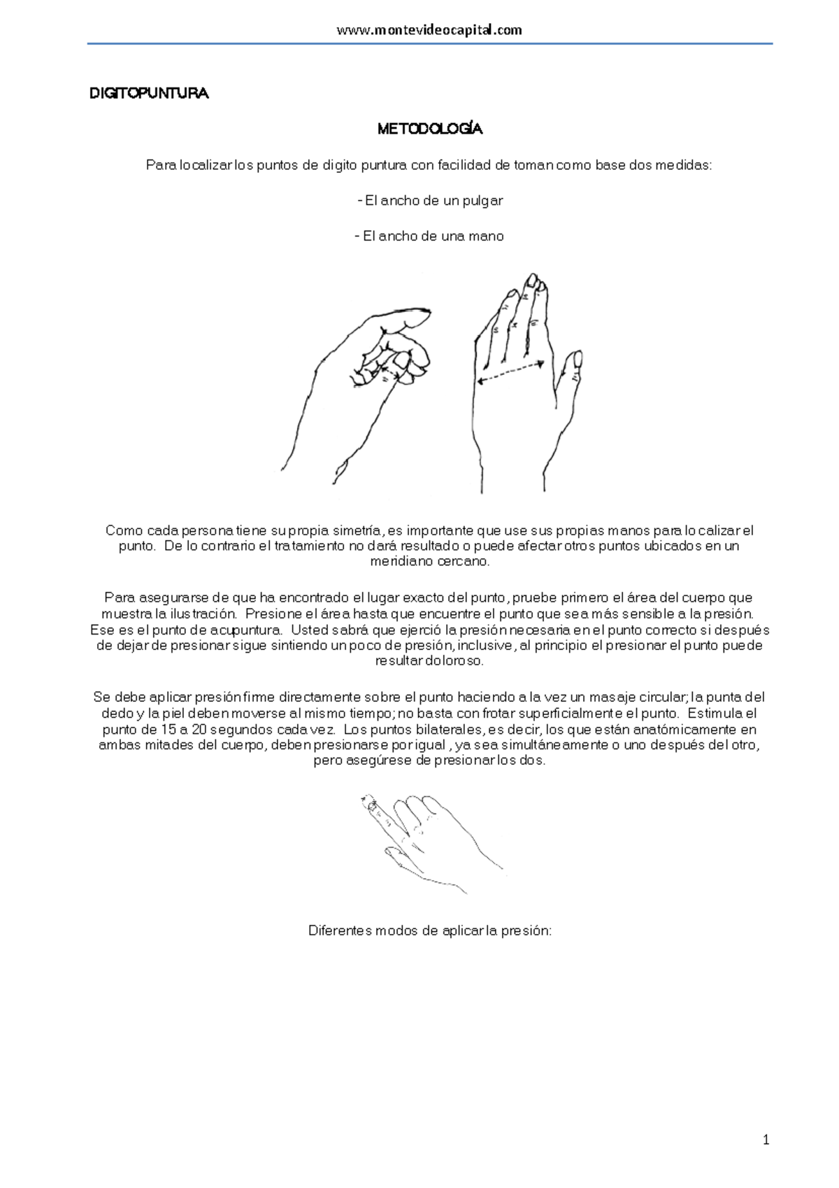 T digitopuntura Acupresion - DIGITOPUNTURA METODOLOGÍA Para localizar ...