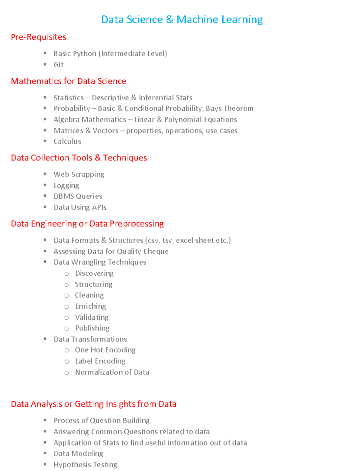 Data Science and Machine Learning - Data Science & Machine Learning Pre ...