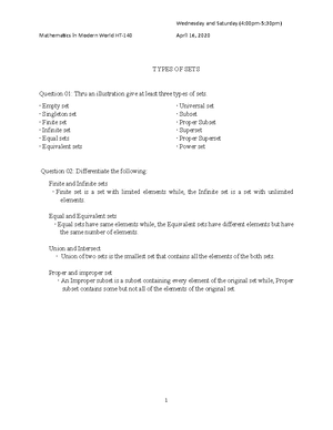 MMW - Topic 2 - Sets and Subsets - Mathematical Language and Symbols ...
