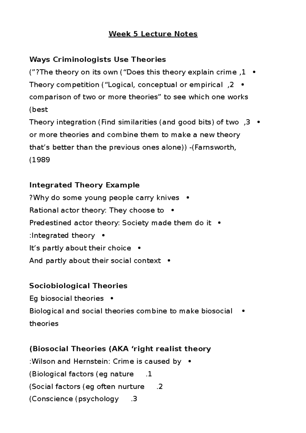 Understanding Crime and Deviance 6 - Week 5 Lecture Notes Ways ...