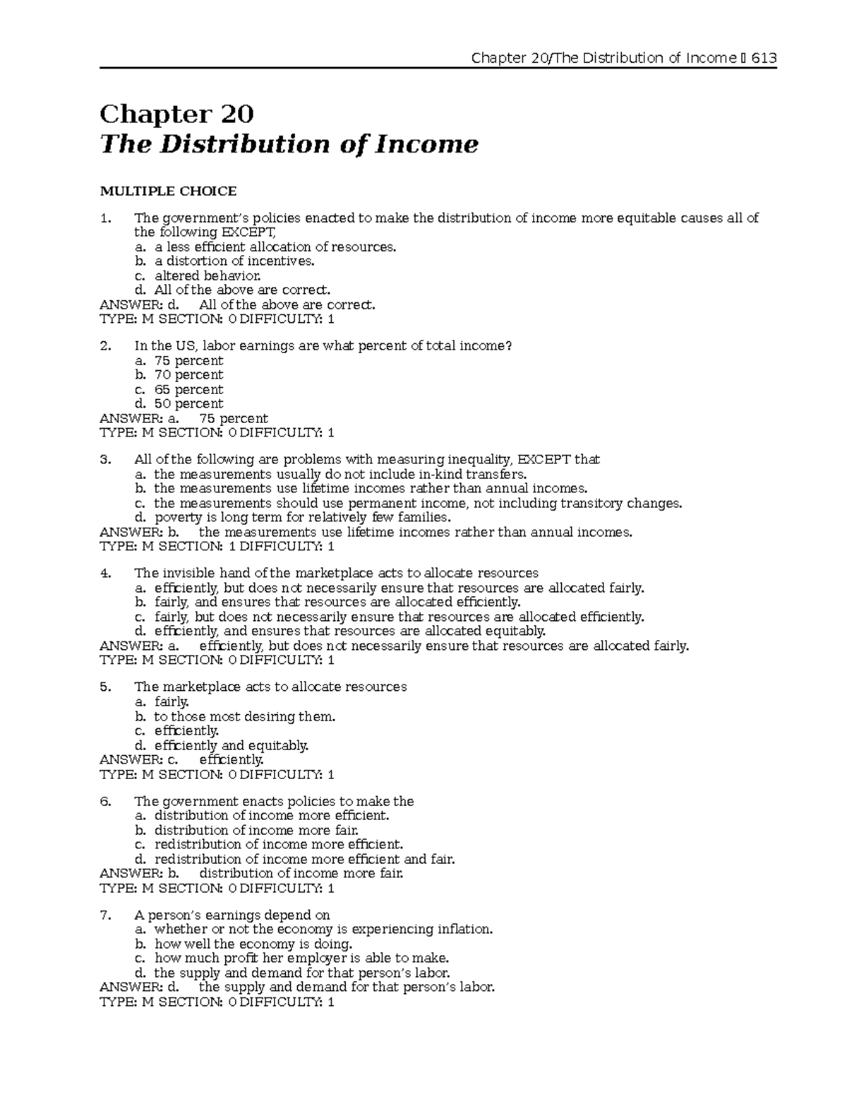 Chapter 20 Distribution of Income - Chapter 20 The Distribution of ...