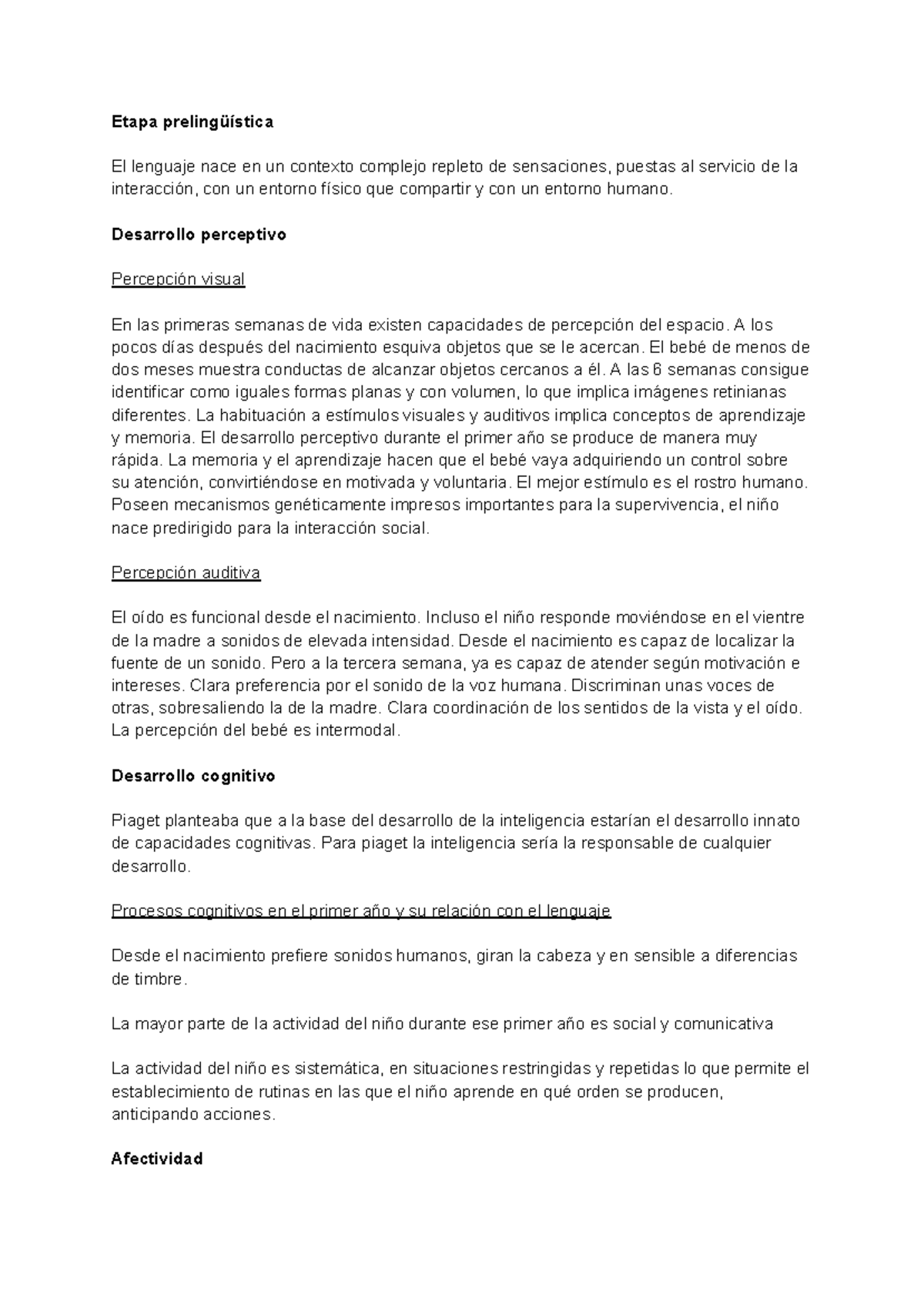 Tema 7. Desarrollo cognitivo - Etapa prelingüística El lenguaje nace en ...