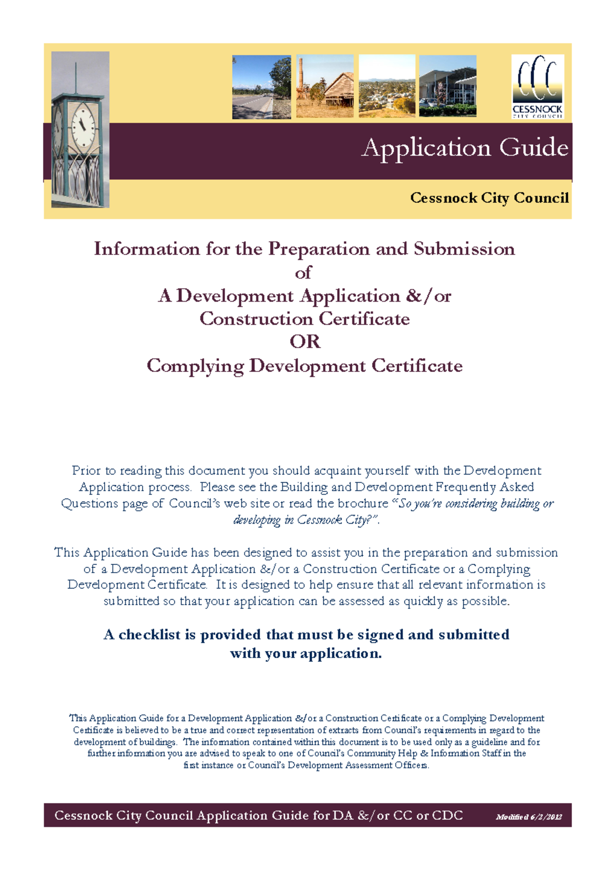 Application Guide for DA CC and CDC - - Studocu