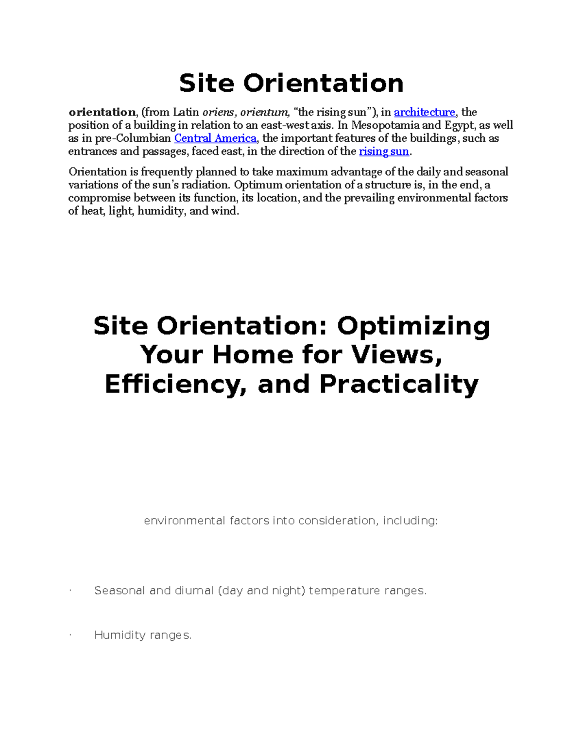 Presentation uwu - Jqnsbbsbsnsnjswka - Site Orientation orientation ...