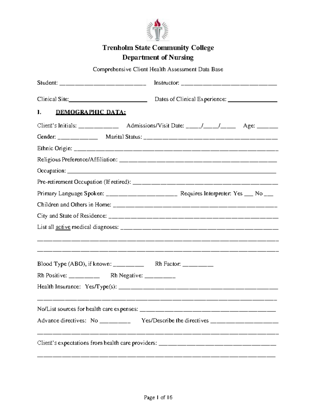 Comprehensive Client Health Assessment Data Base - Trenholm State ...