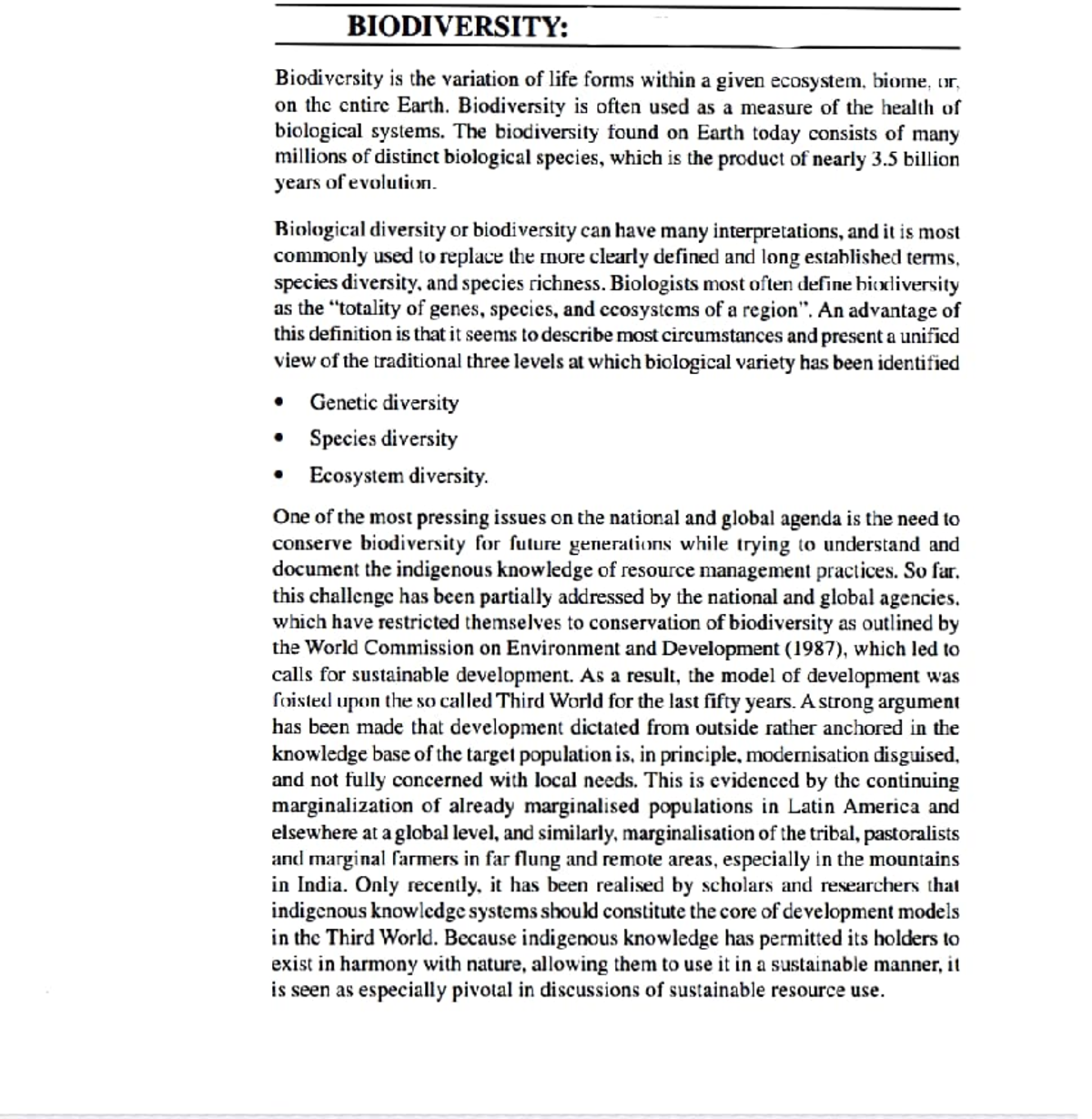 Biodiversity management - BIODIVERSITY: Biodiversity is the variation ...