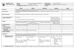 Q1 WEEK 2 - Daily Lesson Log - GRADES 1 to 12 DAILY LESSON LOG School ...