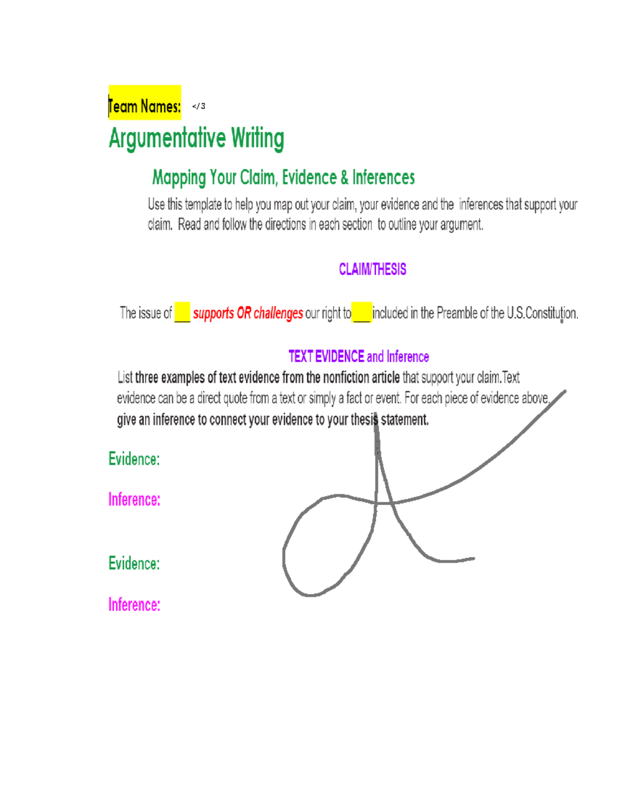 Irene Chen - Irene Chen - Argumentative Writing - eam Names ...