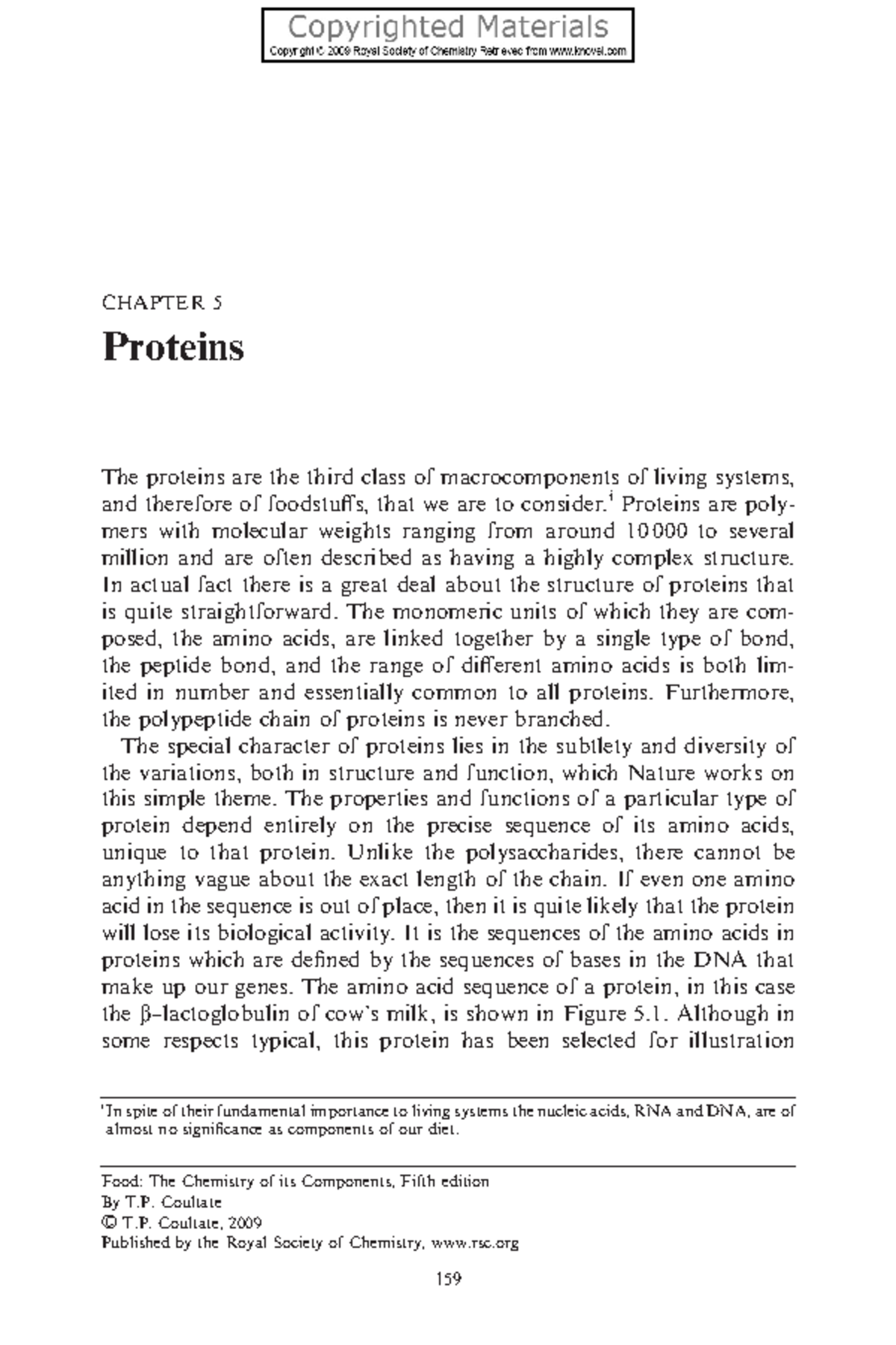 T2 Proteins - Protein chemistry, industrial use, structure and properties - CHAPTER 5 Proteins ...