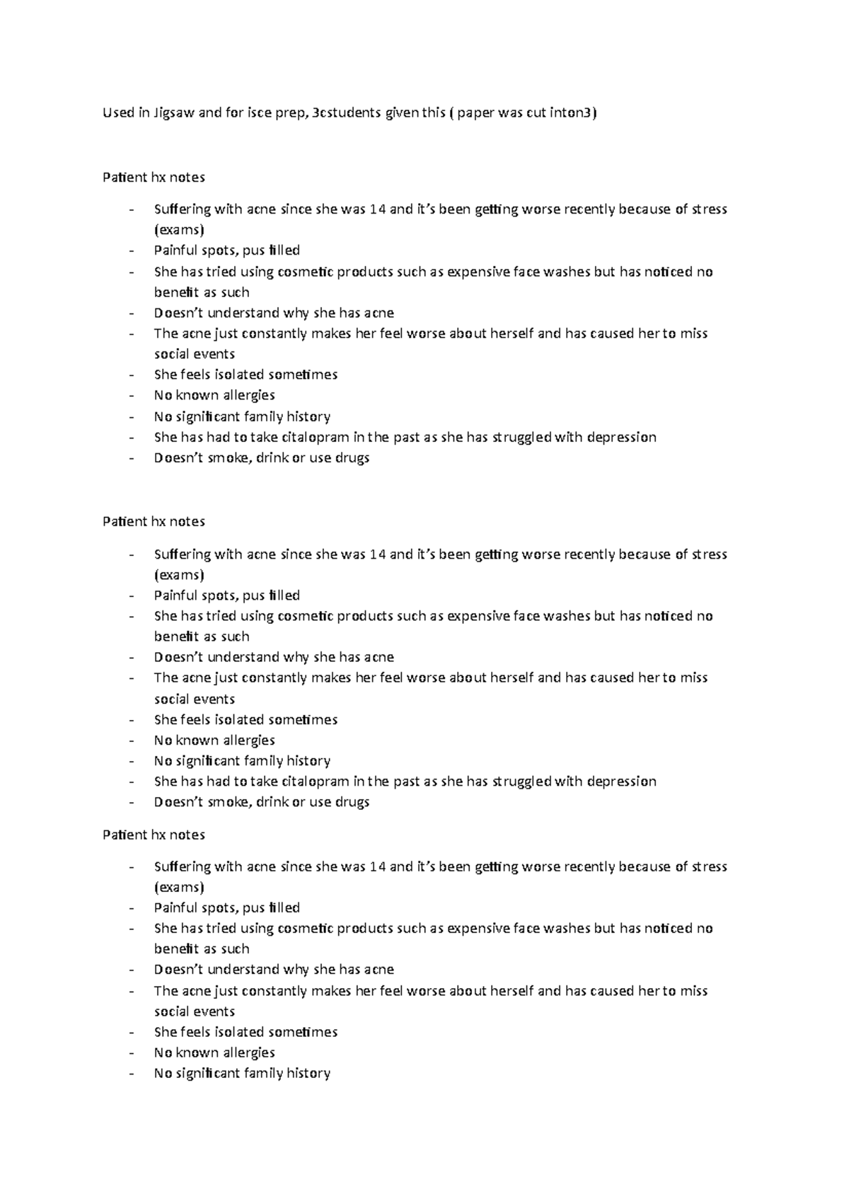 Pt notes template - Summary of said topic - Used in Jigsaw and for isce ...