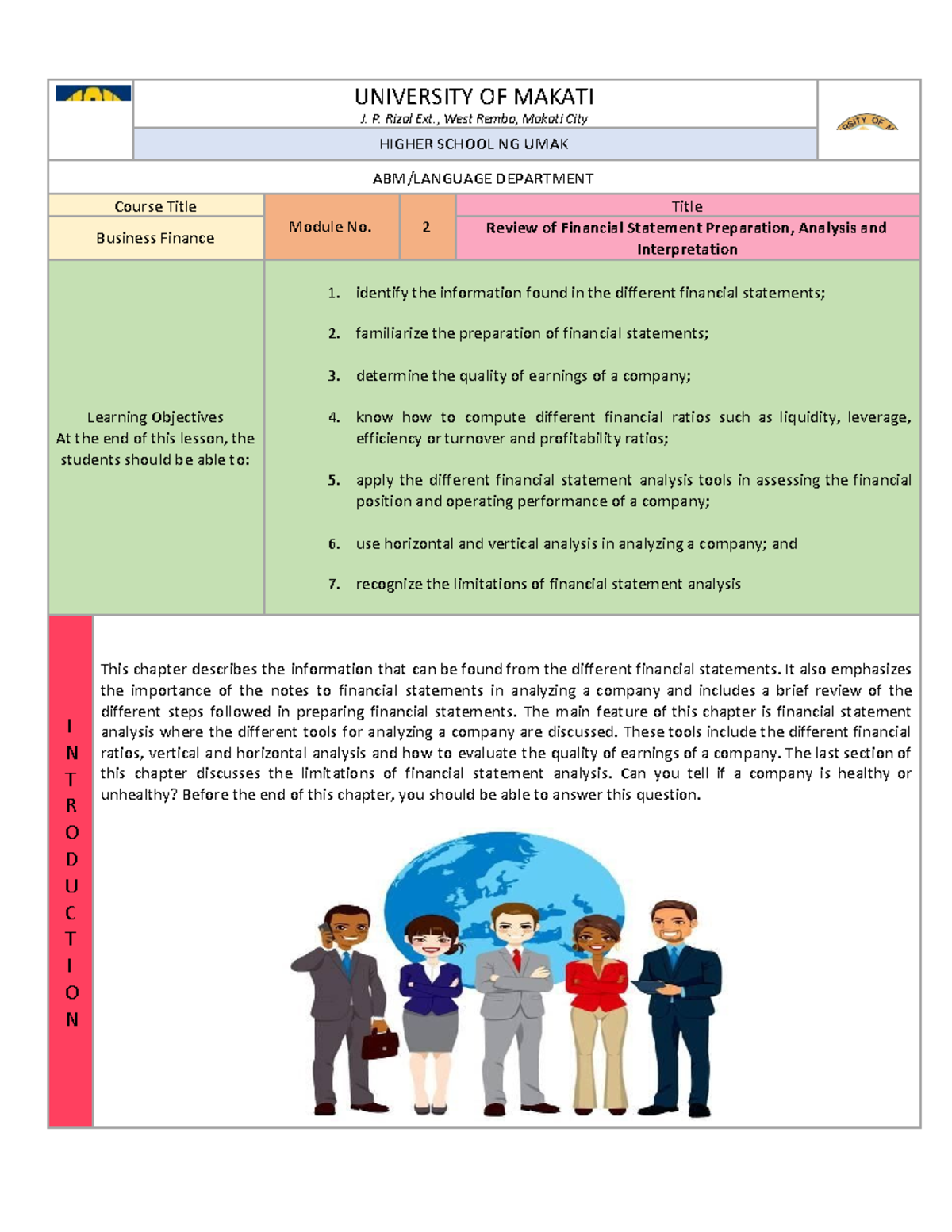 Business-Finance- Module-2 Ed - UNIVERSITY OF MAKATI J. P. Rizal Ext ...