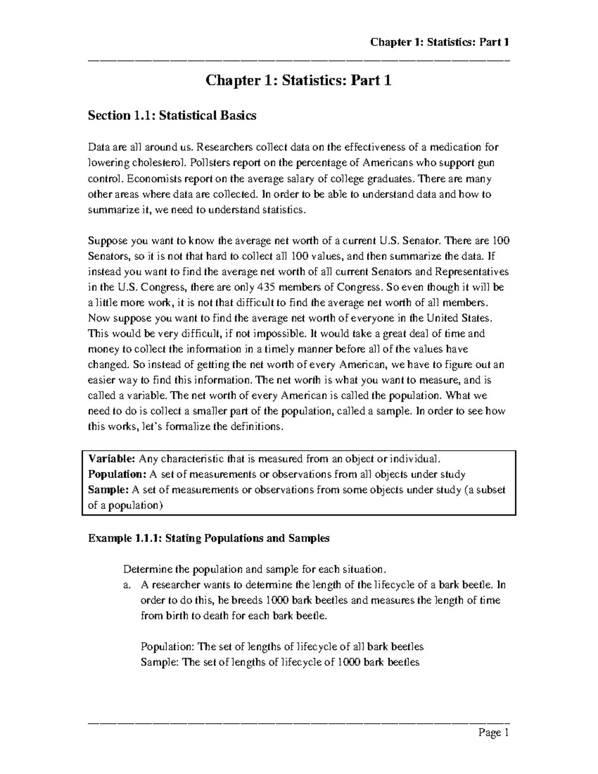 Chapter 1 Statistics Part 1 - - Studocu