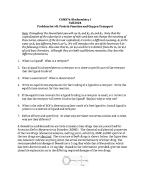 CHM376 Fa23 PS1 - practice sheet for exam practice - CHM376 Biochemistry I Fall 2023 Problem Set ...