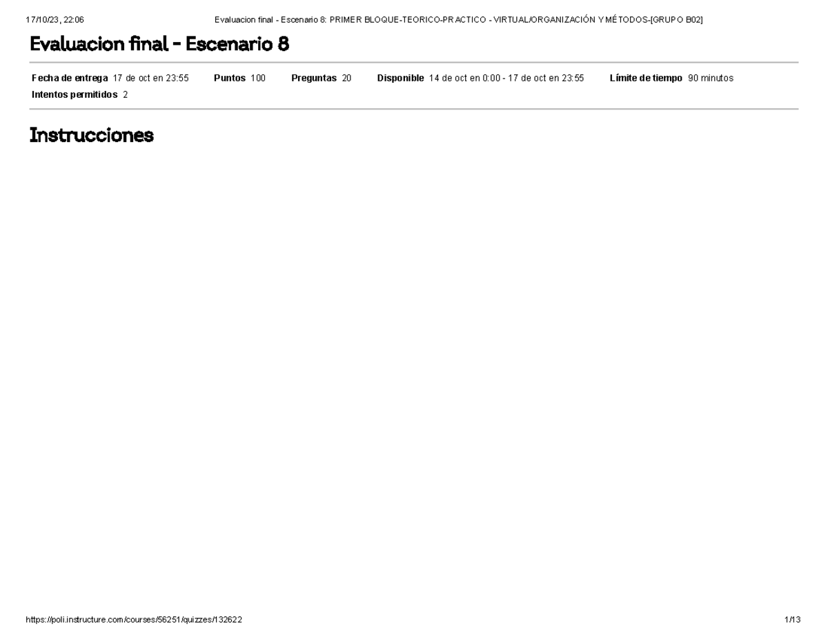 Evaluacion final - Escenario 8 - 000; seleccione la respuesta correcta: ####### 1. ####### 2 ...
