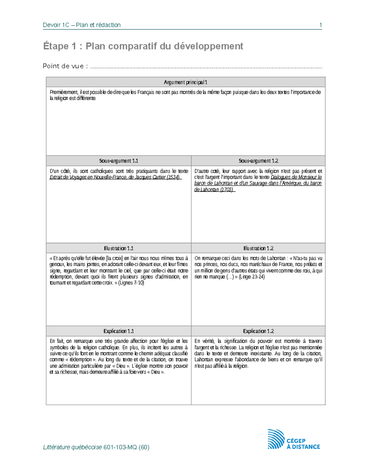 Plan de rédaction - redaction kumkum - Étape 1 : Plan comparatif du ...