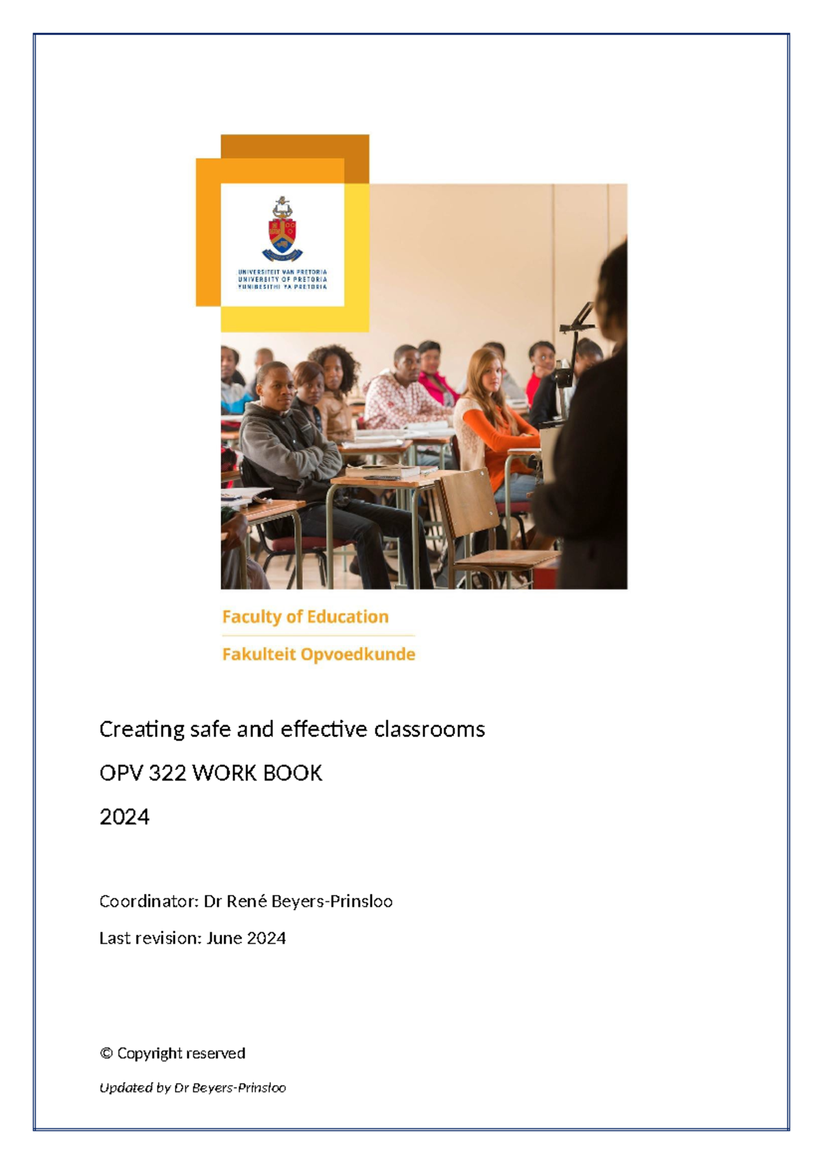 OPV 322 Activity Book Eng 2024 Beyers-Prinsloo - Creating safe and ...