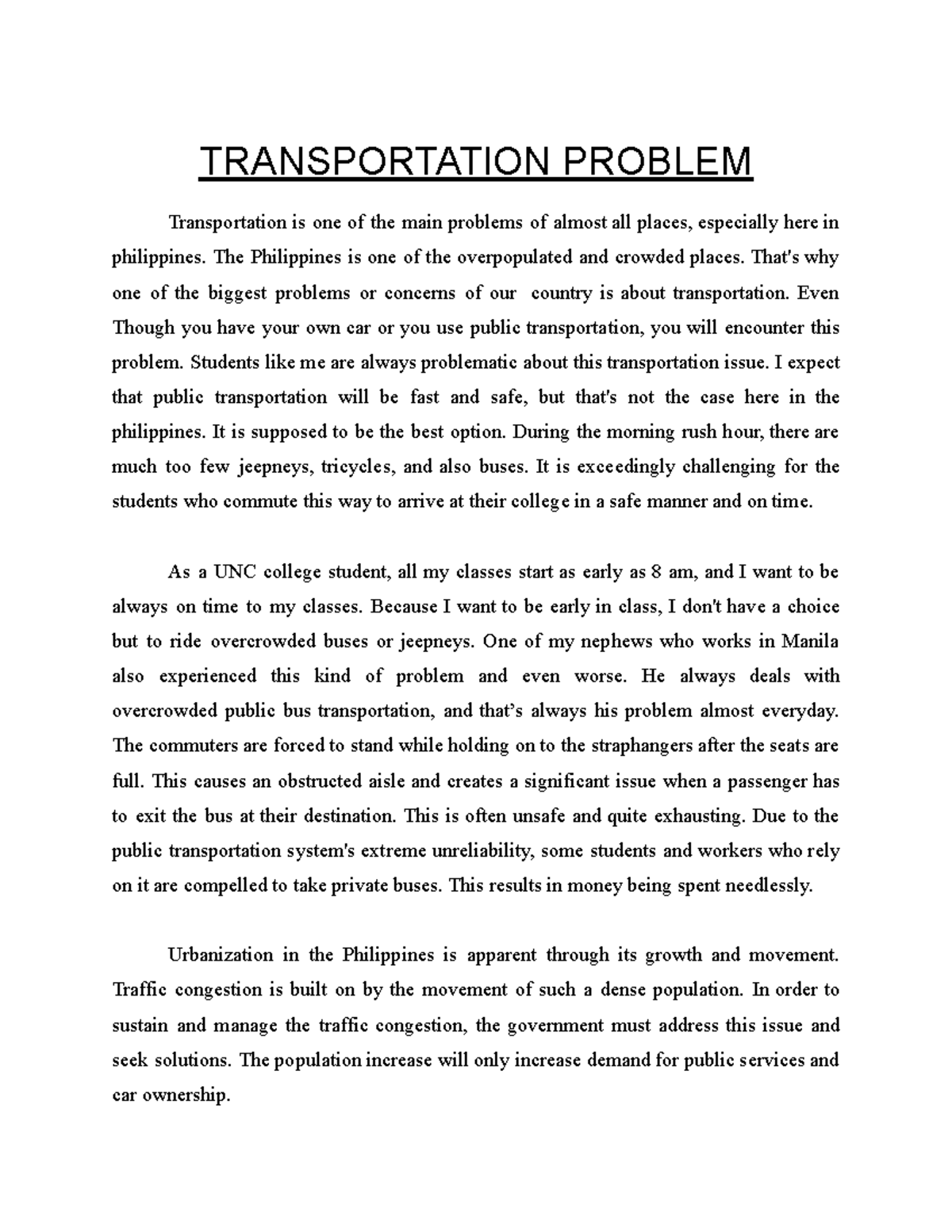 Transportation Engineering - TRANSPORTATION PROBLEM Transportation is ...