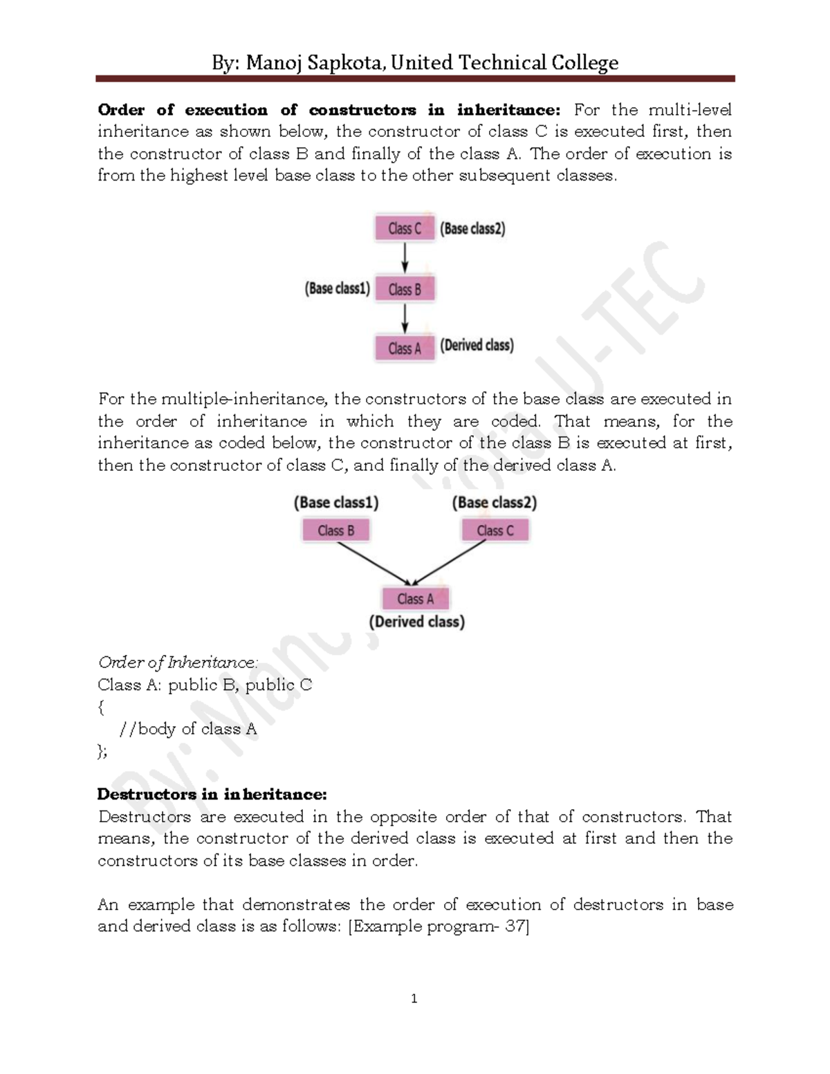 C Note Part3 - C++ programming - Order of execution of constructors in ... C Note Part3 - C++ programming - Order of execution of constructors in ...