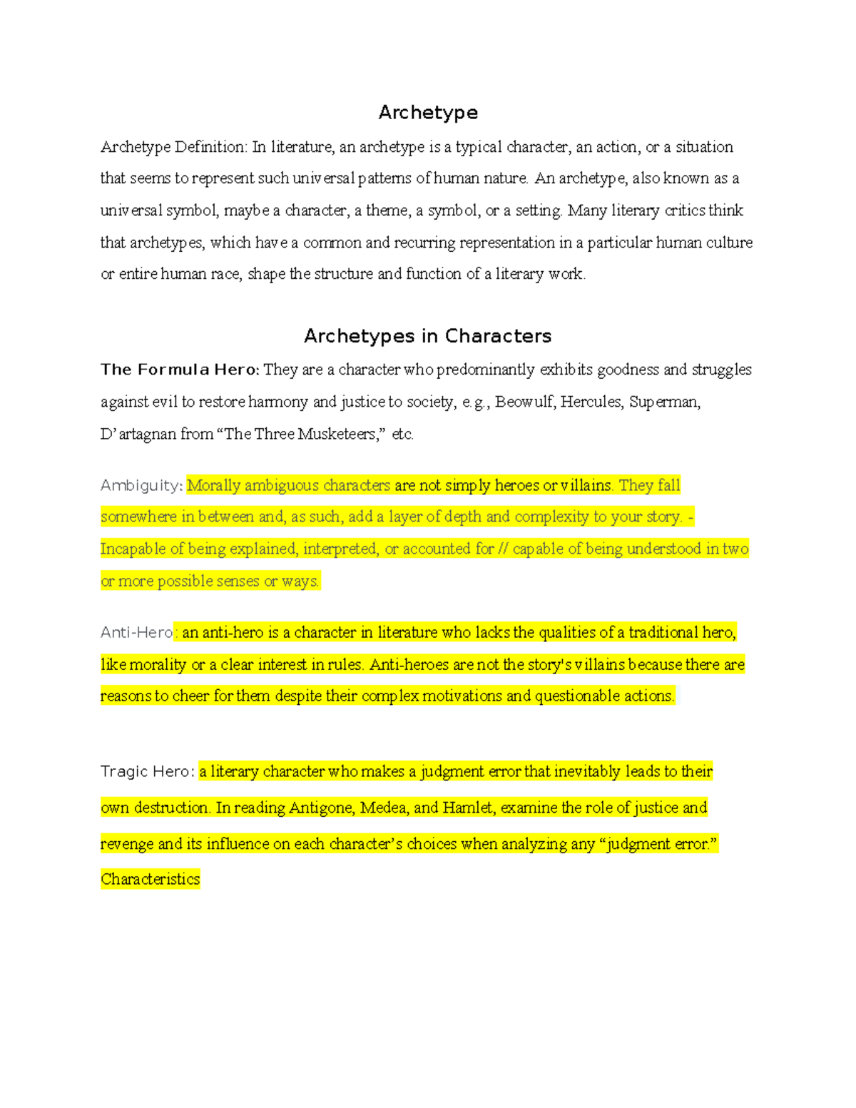 Revised archetype essay journal essay outline 24 - Archetype Archetype ...