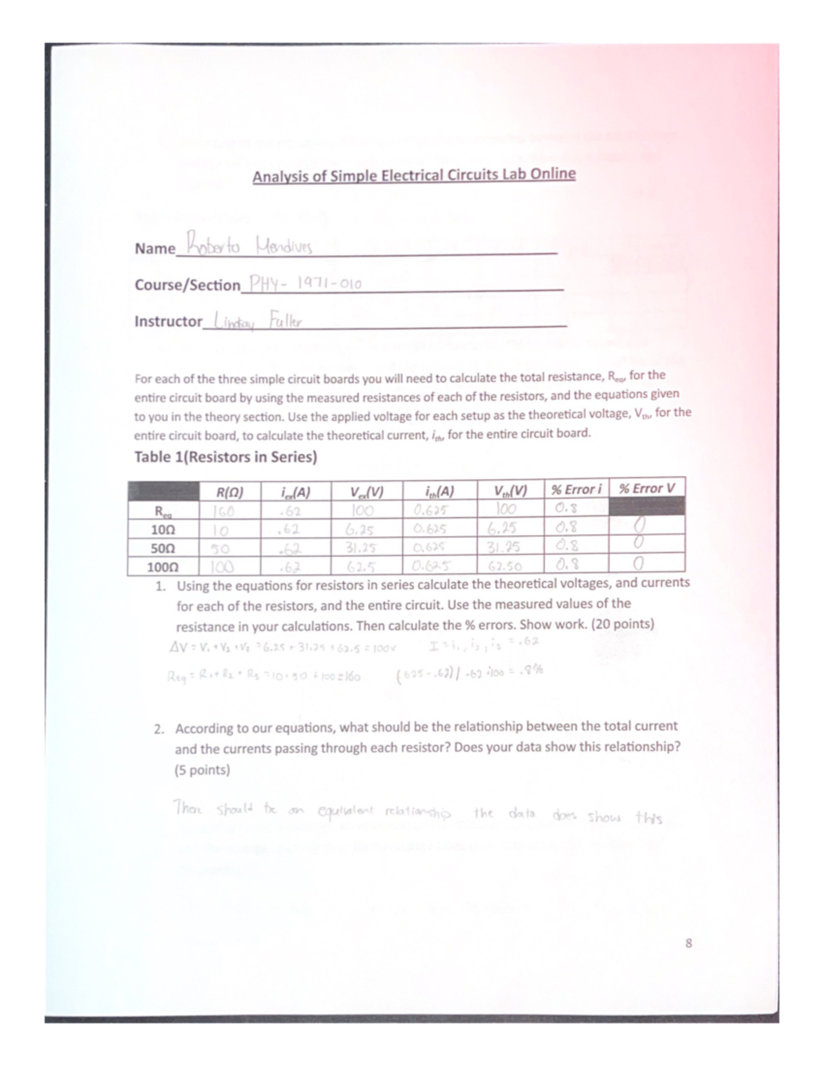 Simple Circuits Worksheet - PHY 1971 - Studocu