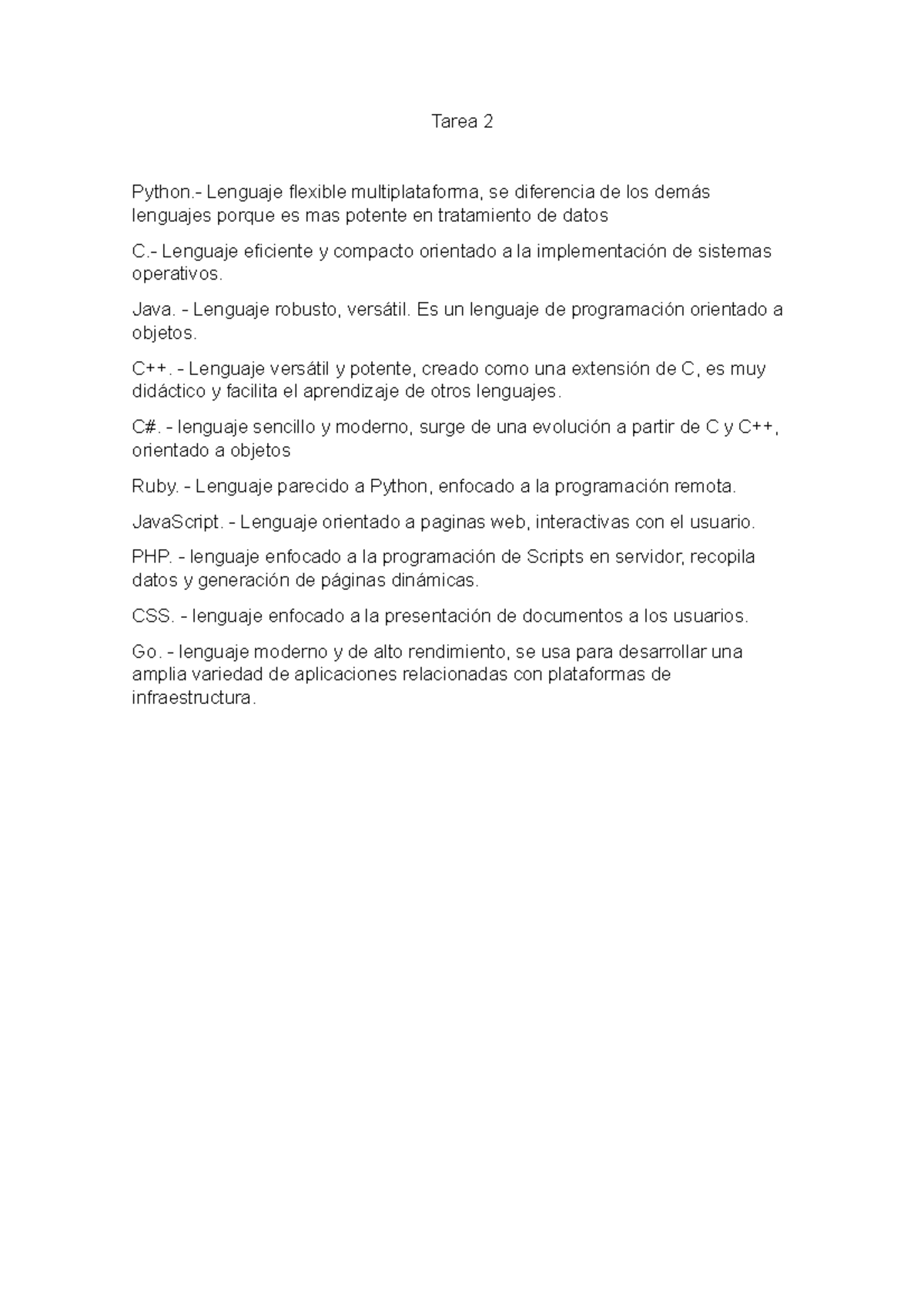 Lenguajes de programacion 10 - Tarea 2 Python.- Lenguaje flexible ...