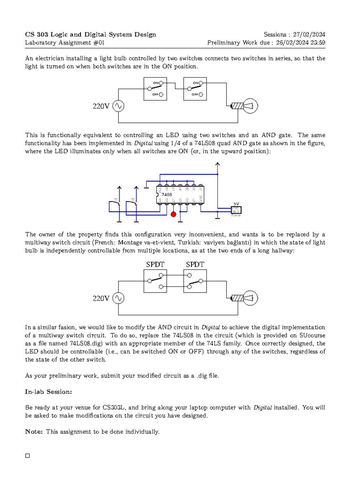 CS303 LAB1 2024 - CS 303 Logic and Digital System Design Sessions : 27 ...