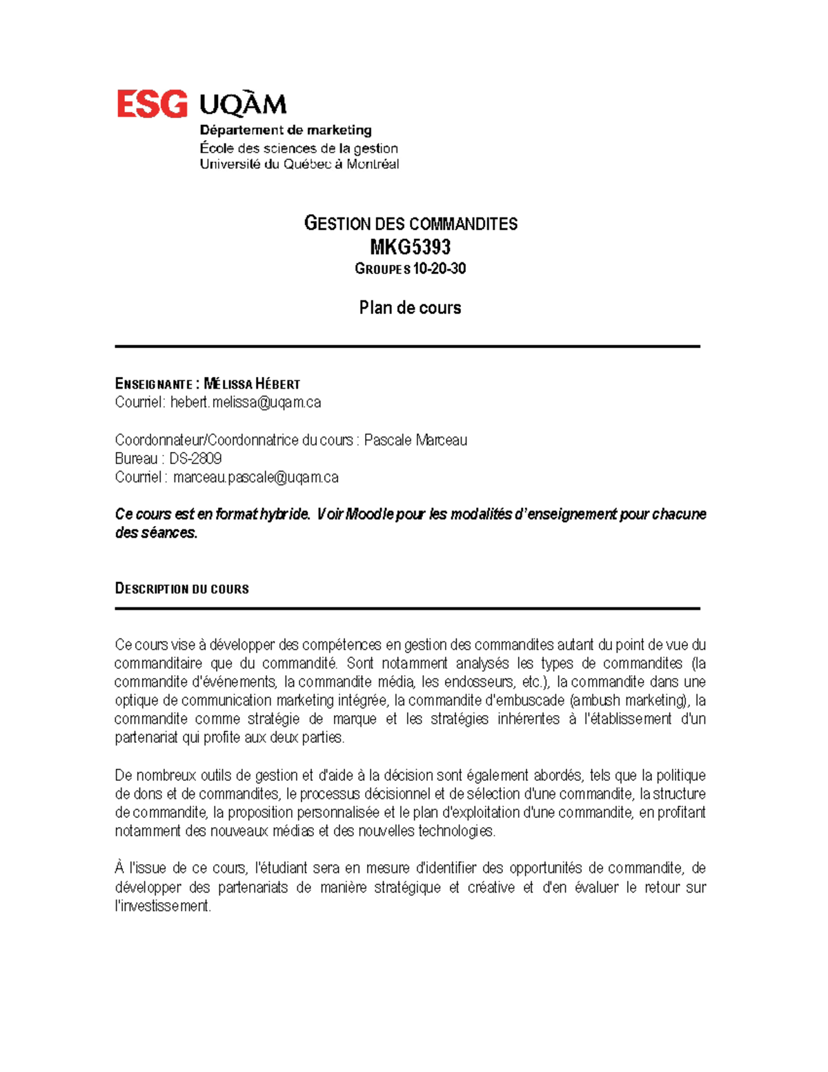 MKG5393 H24 Plan de cours - Gestio GESTION DES COMMANDITES MKG GROUPES ...