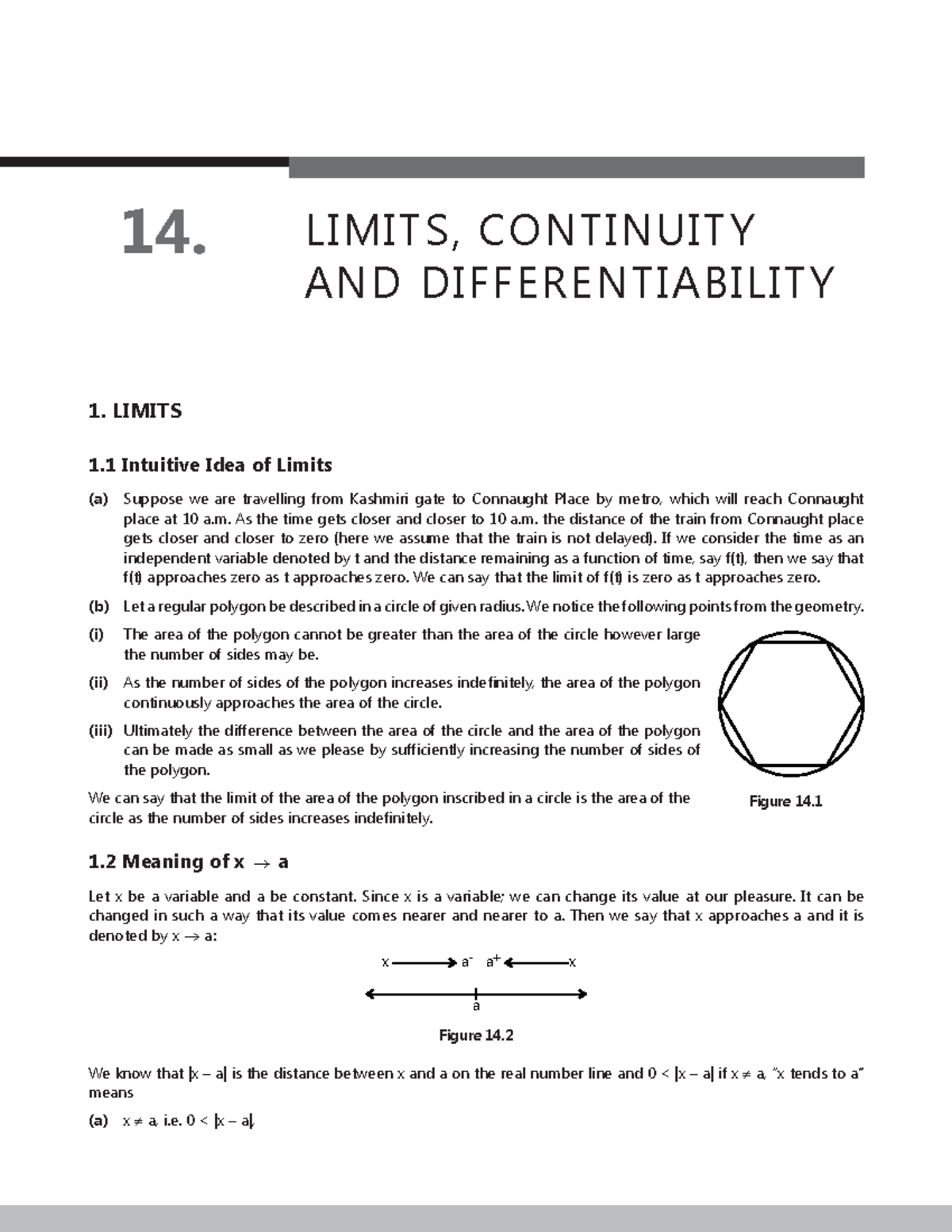 works calculas - 14. LIMITS, CONTINUITY AND DIFFERENTIABILITY 1. LIMITS ...