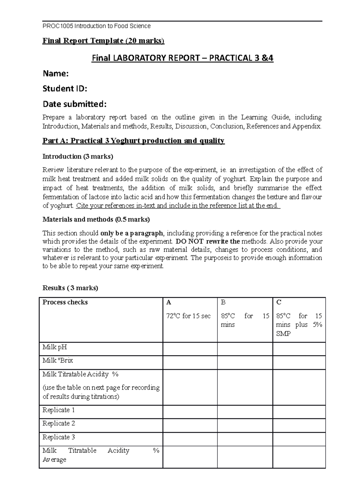 9 Final report template - PROC1005 and PROC1007 - Final Report Template ...