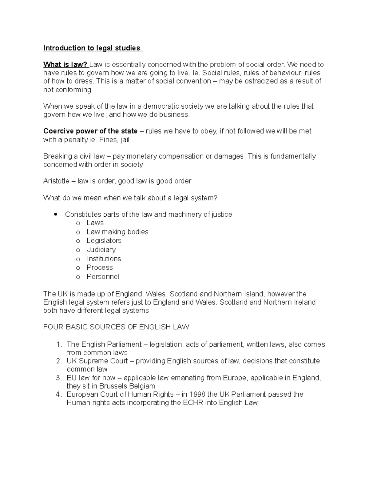 Introduction to legal studies - Lgst 249 - AU - Studocu