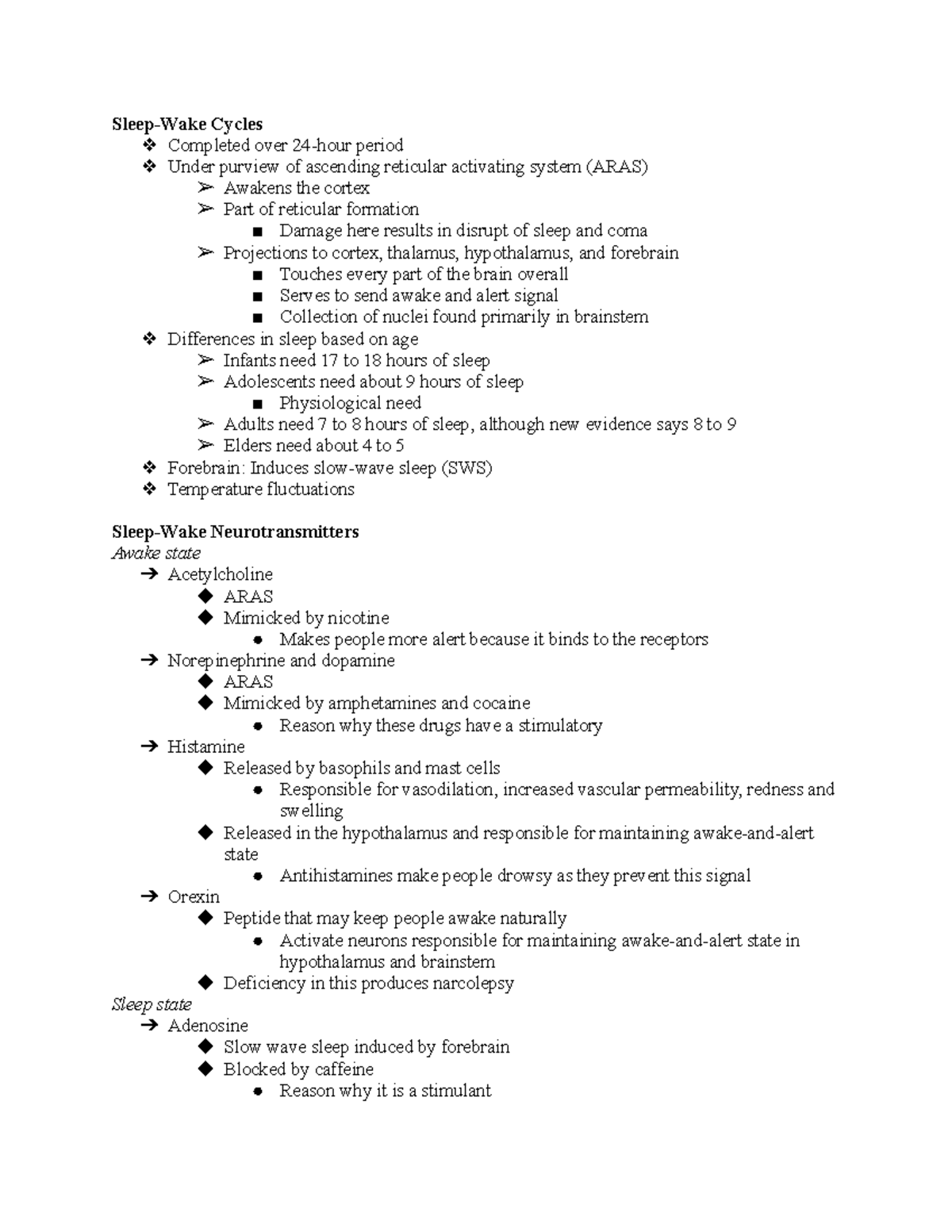 Sleep-Wake Cycles and Learning - Sleep-Wake Cycles Completed over 24 ...