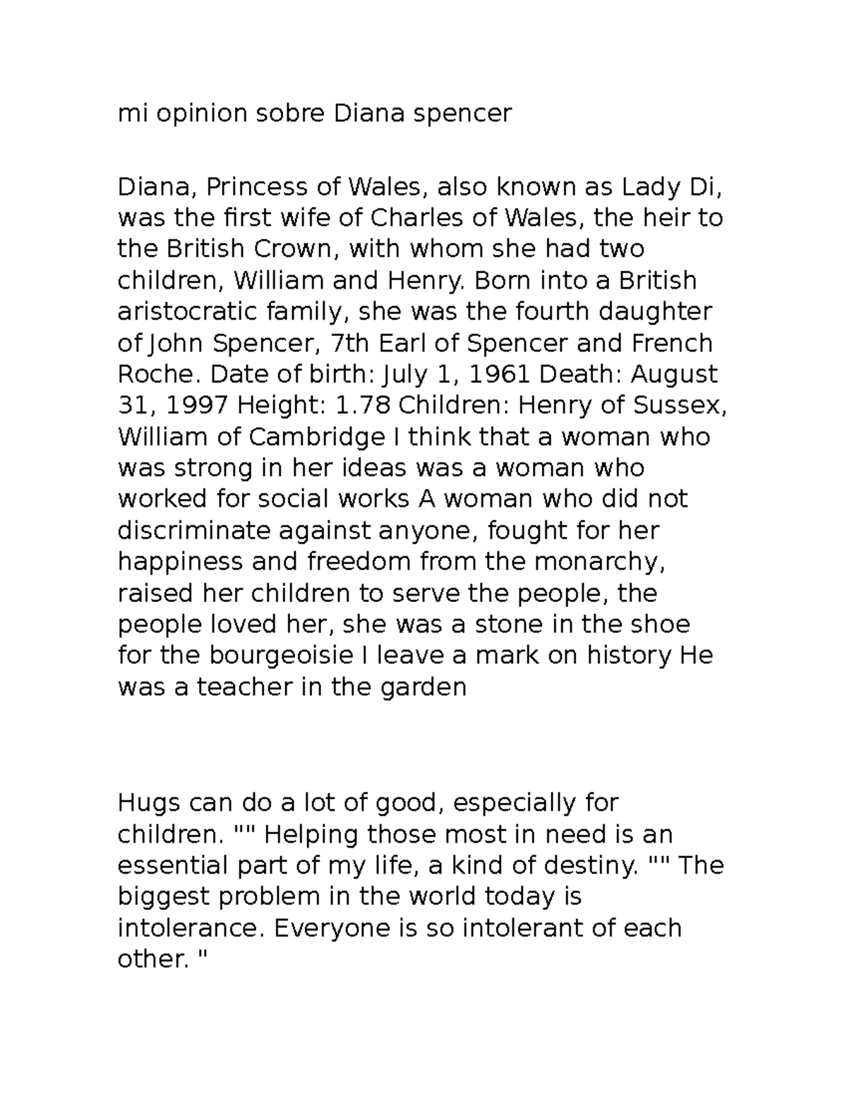 Mi opinion sobre diana spencer - mi opinion sobre Diana spencer Diana ...