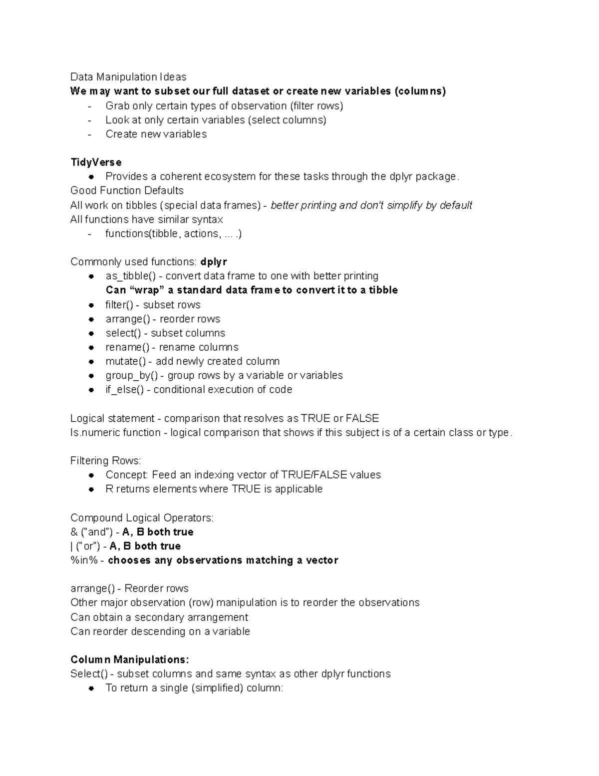 Rows and Columns Manipulation - Data Manipulation Ideas We may want to ...