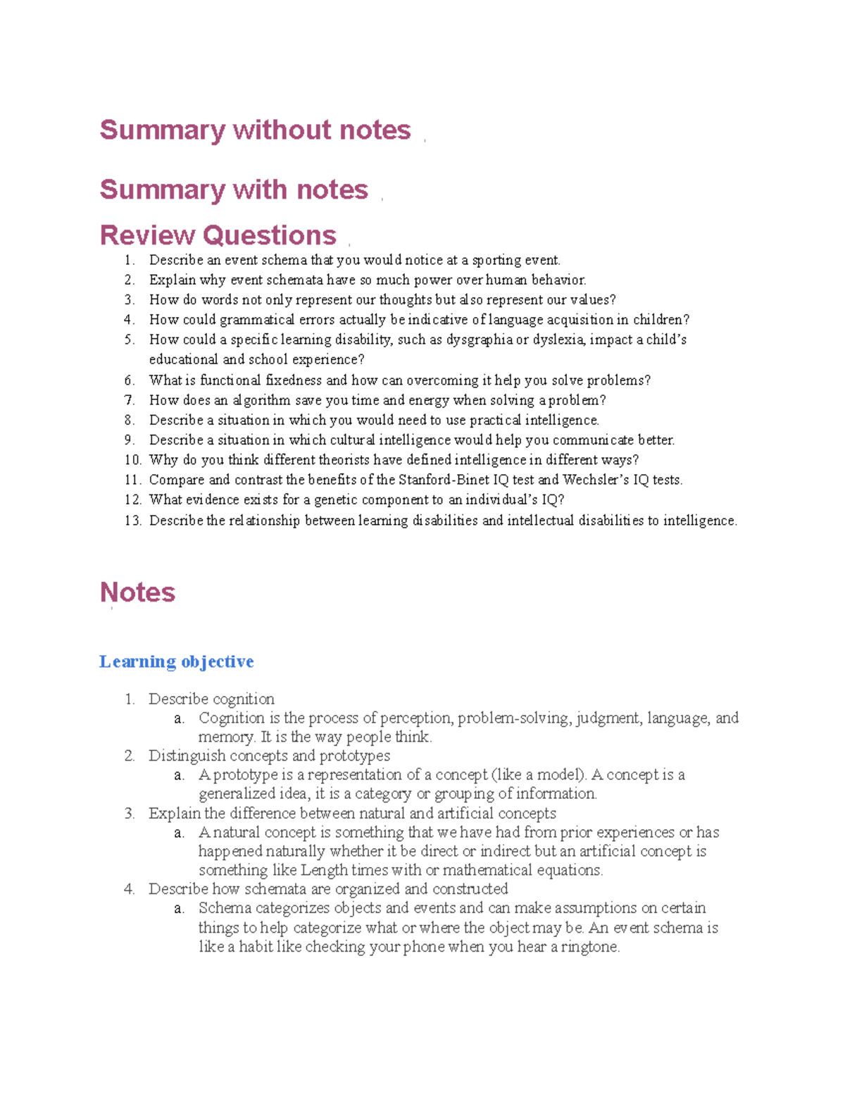Chapter 7 - From Openstax Psych textbook. Full Condensed notes ...