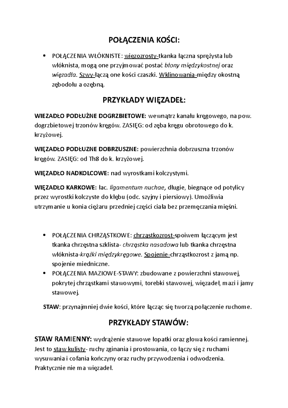 Anatomia-POŁĄ Czenia-KOŚCI - POŁĄCZENIA KOŚCI: POŁĄCZENIA WŁÓKNISTE ...
