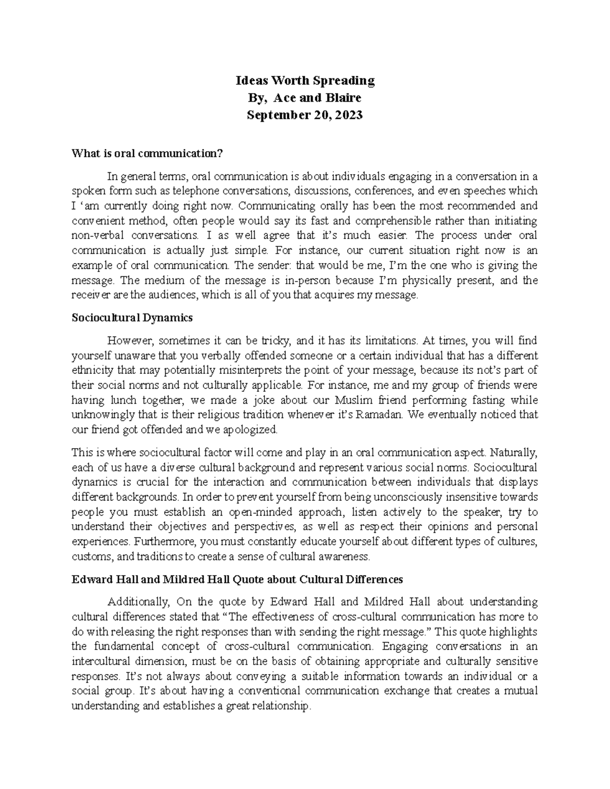 Ideas-Worth-Spreading-by-Ace-and-Blaire - Ideas Worth Spreading By, Ace and Blaire September 20 ...