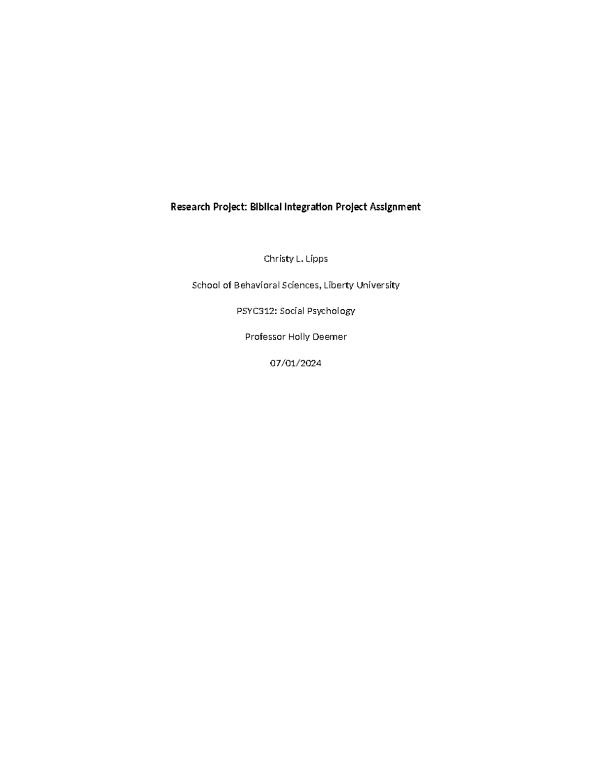 Finalpaper - Part 4 in a four part paper - Research Project: Biblical ...