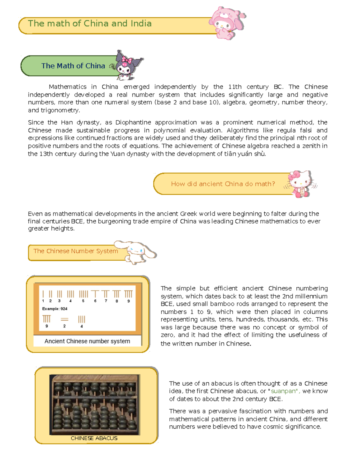 History of math - MATH MJR-112 - The math of China and India ...