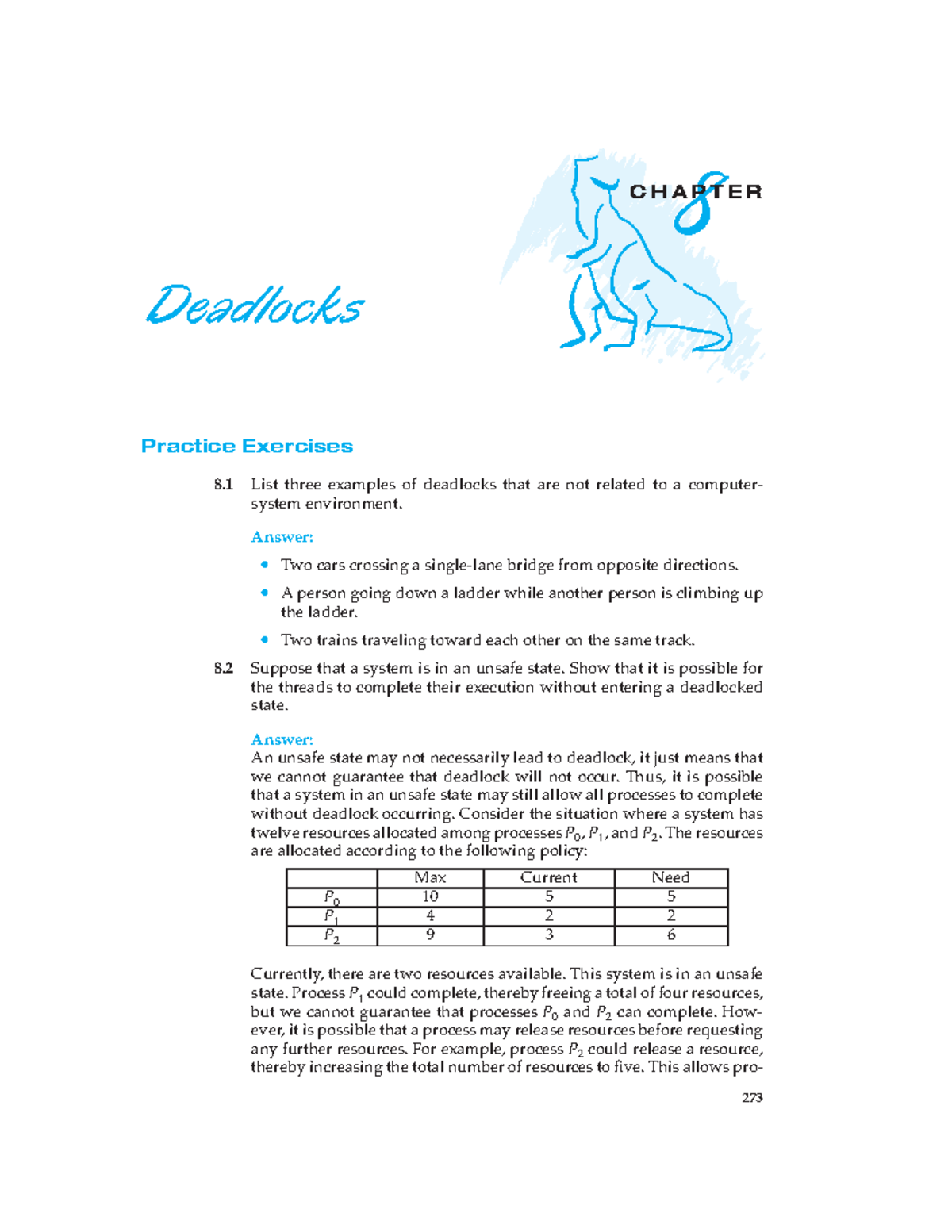 Deadlocks Fasdfasdf 8 C H A P T E R Deadlocks Practice Exercises 8 List Three Examples Of